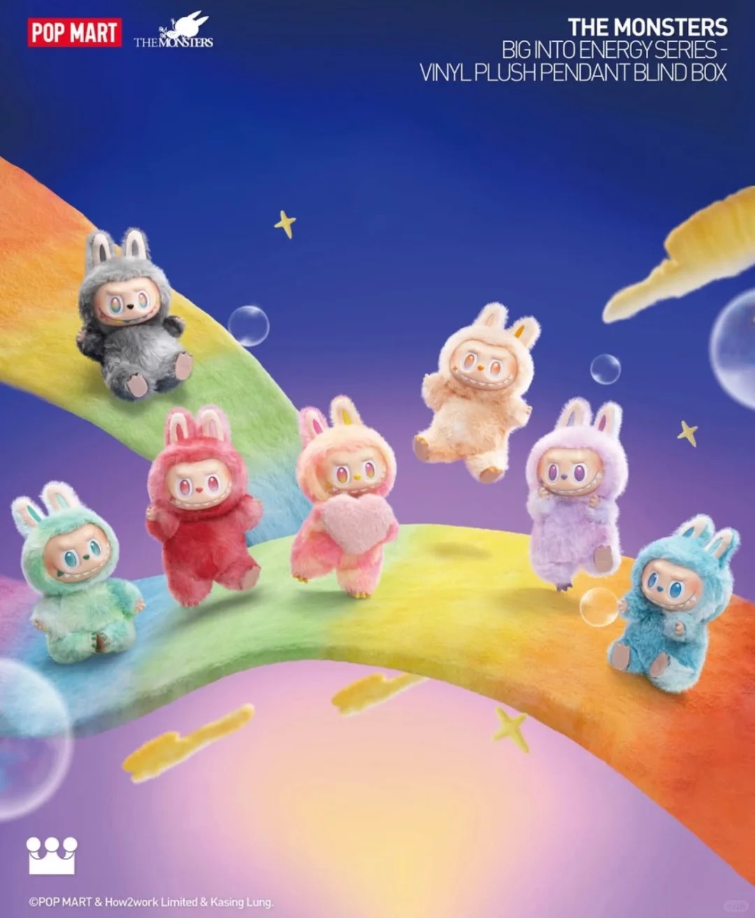 泡泡瑪特LABUBU 三代 THE MONSTERS前方高能系列搪膠絨毛掛件盲盒~新漸層炫彩華麗登場！ - oneone宇宙