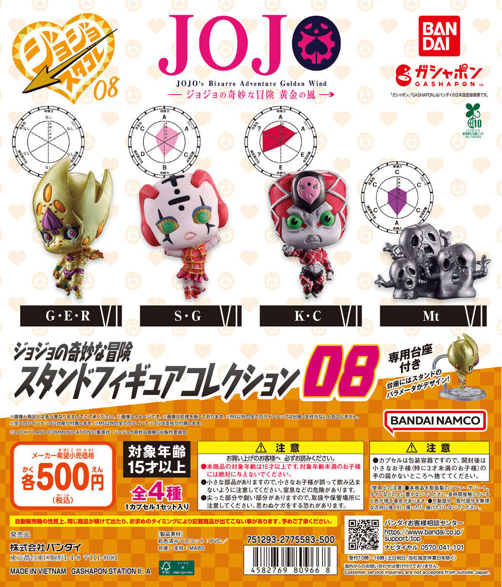 《黃金之風》人氣替身Q版化！「JOJO的奇妙冒險 斯坦德收藏08」轉蛋第8彈5月降臨！ - oneone宇宙