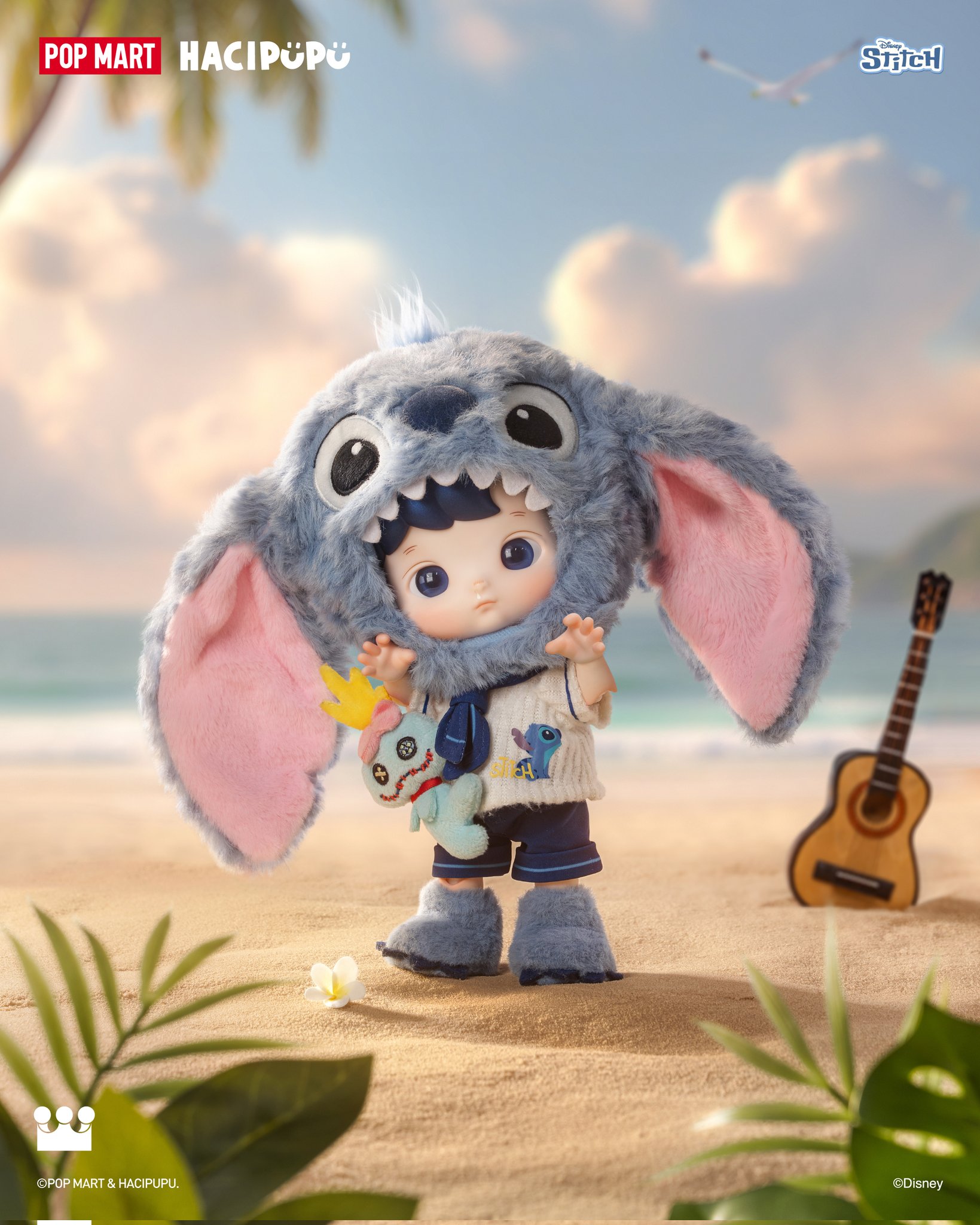 《迪士尼》×《POP MART 泡泡瑪特》聯名！HACIPUPU 史迪奇 1/8 絨毛公仔 6月6日限量上市 - oneone宇宙