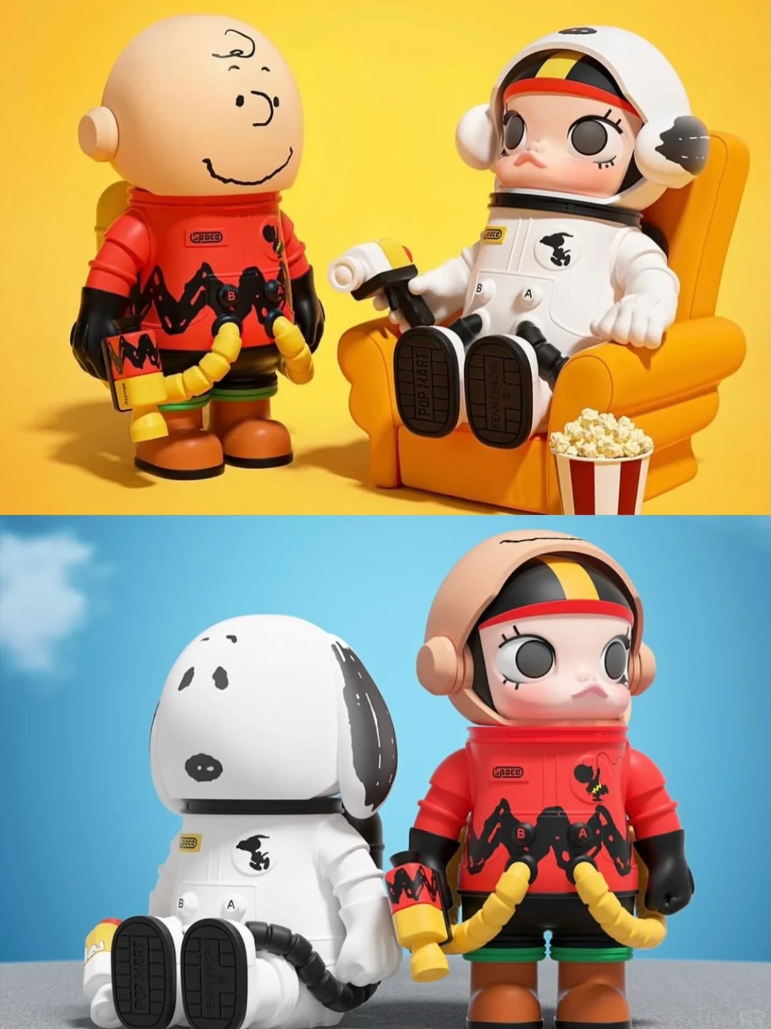 泡泡瑪特POP MART重磅聯名！Mega Space Molly 100% × 查理布朗 & 史努比 超萌登場，粉絲必收聯名限定款！ - oneone宇宙