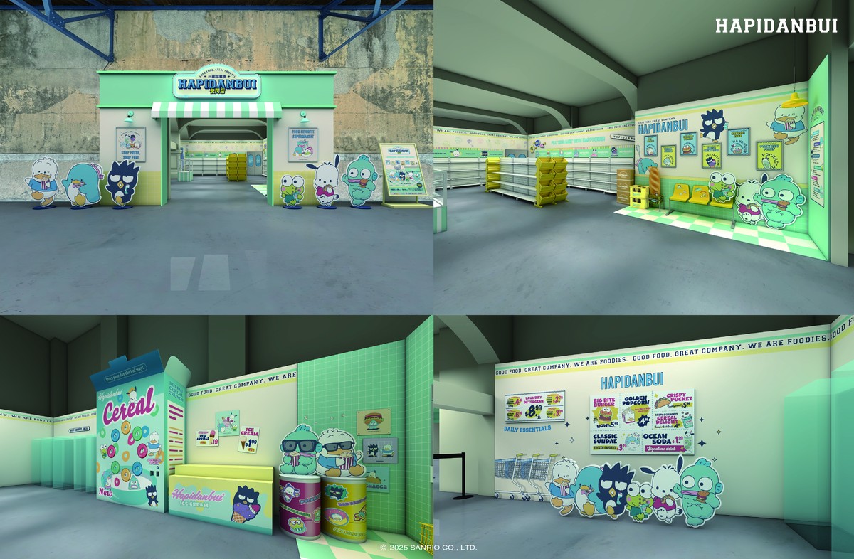 【HAPIDANBUI快閃店2025】台北華山登場！超人氣三麗鷗男團限定超市美學打卡熱點、百款周邊甜品一次看 - oneone宇宙