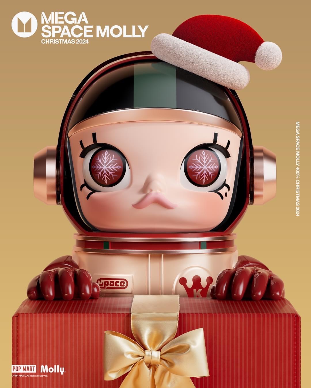 《泡泡瑪特 POPMART》MEGA SPACE MOLLY 400% 聖誕2024 登場 ! 開啟聖誕節搶購熱潮 ~ - oneone宇宙