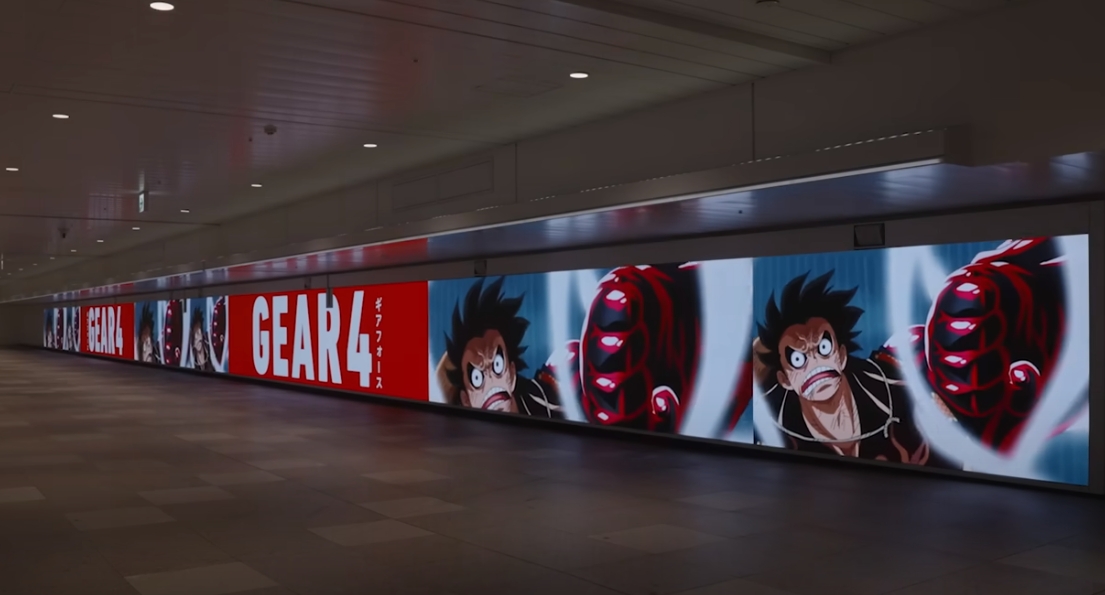 迎接魯夫「五檔」最強型態！JR新宿東西自由通路播出各種檔次動畫集錦 - oneone宇宙